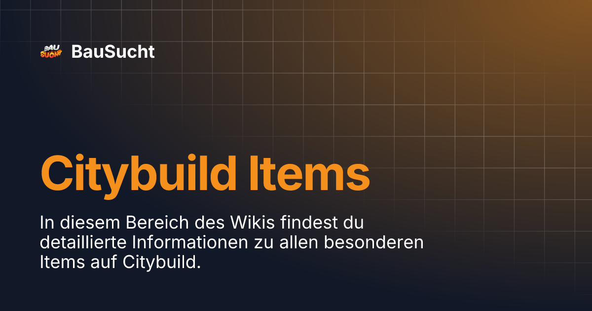 Citybuild Items | BauSucht